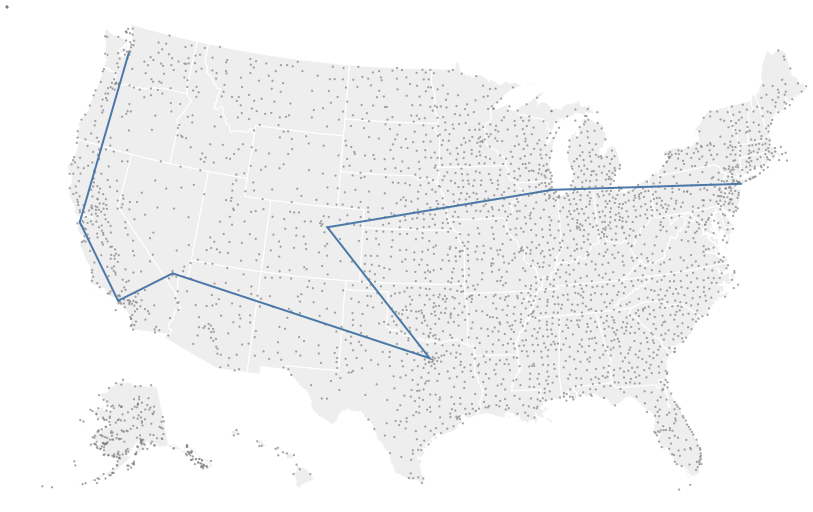 Line between Airports in the U.S. | Vega-Lite